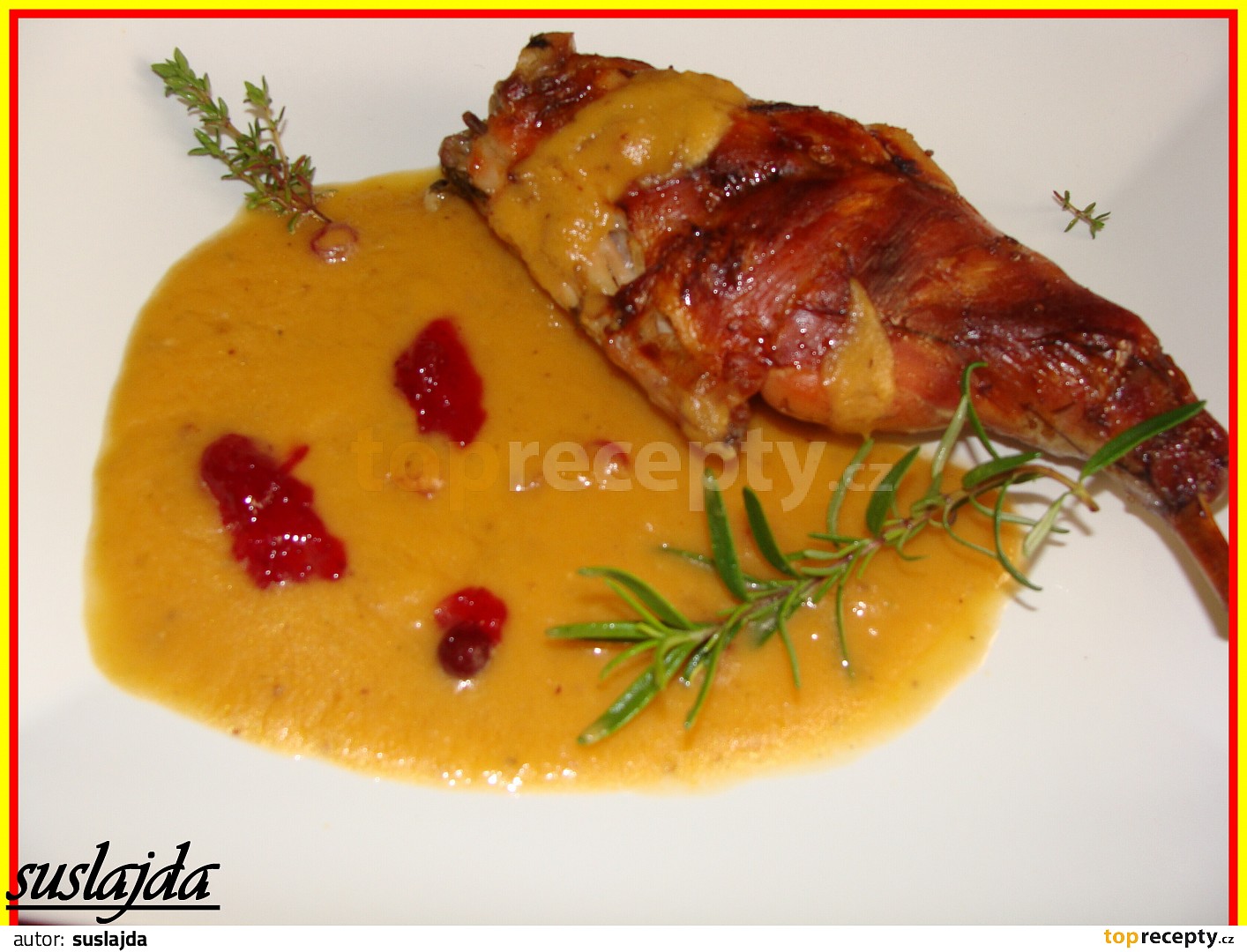 Pečený králík s brusinkovou omáčkou - TopRecepty.cz